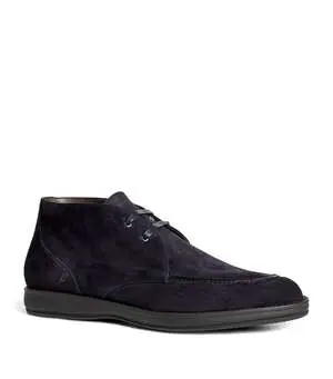 Brioni Suede Ankle Boots - Blue