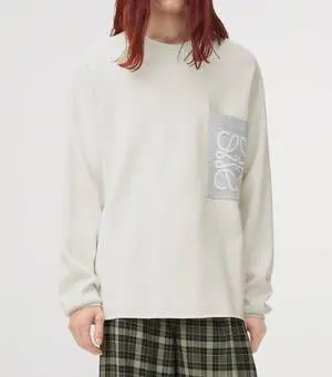 Loewe Cotton-blend Anagram Sweater - Beige