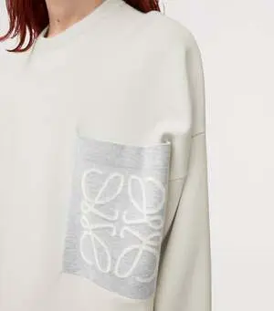 Loewe Cotton-blend Anagram Sweater - Beige