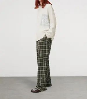 Loewe Cotton-blend Anagram Sweater - Beige