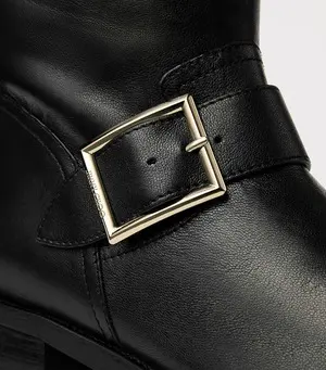 JIMMY CHOO Biker Mid Leather Boots