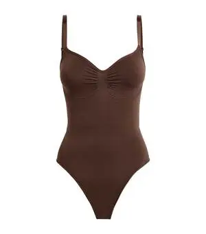 SKIMS Seamless Sculpt Thong Bodysuit - Brown