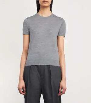 Theory Regal Wool Sweater T-shirt - Grey
