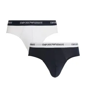Emporio Armani Stretch-cotton Briefs - White