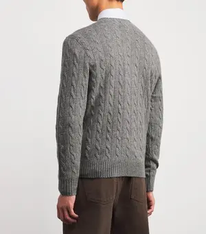 Polo Ralph Lauren Wool-cashmere Cable-knit Sweater - Grey