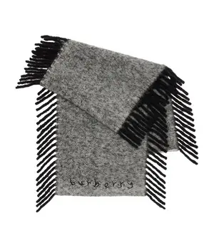 Burberry Alpaca Wool-blend Happy Scarf - Black