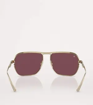FERRARI Logo-detail Aviator Sunglasses - Gold