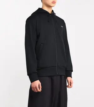 Play Comme Des Garcon Zip-up Heart Hoodie - Black