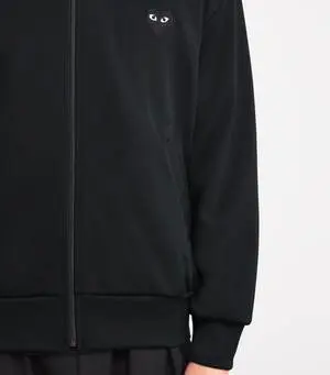 Play Comme Des Garcon Zip-up Heart Hoodie - Black