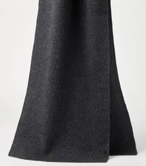 Brunello Cucinelli Cashmere English Rib Scarf - Black
