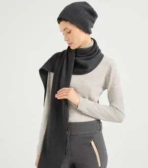 Brunello Cucinelli Cashmere English Rib Scarf - Black