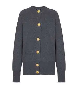 Balmain Cashmere-virgin Wool Cardigan - Grey