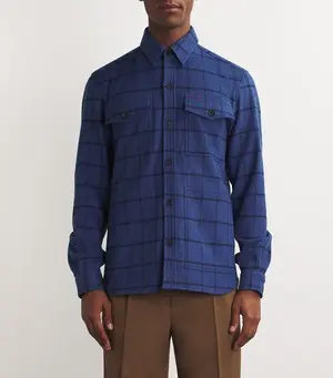 Isaia Wool-cashmere Overshirt - Blue