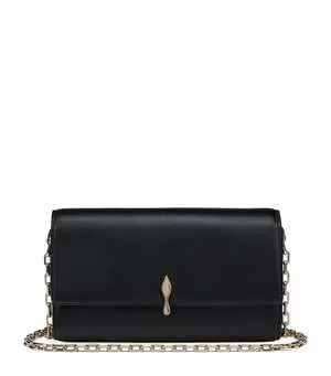 CHRISTIAN LOUBOUTIN Bettina Nappa Leather Chain Wallet - Black