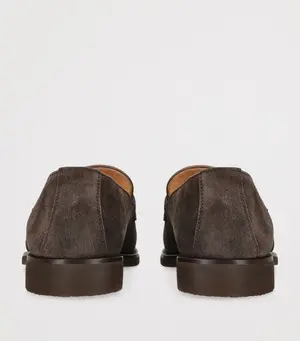 Brunello Cucinelli Suede Penny Loafers - Brown