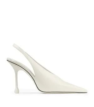 JIMMY CHOO Isa 95 Leather Slingback Pumps