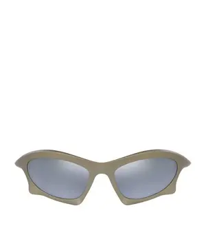 Balenciaga Bat Rectangle Bb0229s Sunglasses - Silver
