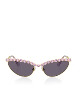 SWAROVSKI Metal Cat Eye 0sk7030 Sunglasses - Gold