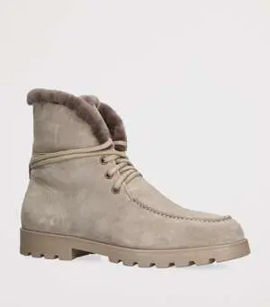 Santoni Suede Detroit Boots - Grey