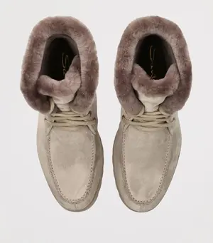 Santoni Suede Detroit Boots - Grey