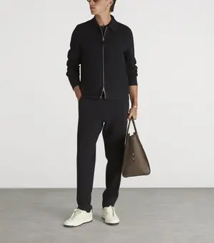 Dunhill Cotton-cashmere Sweatpants - Navy