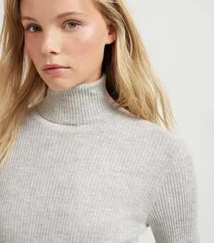 Brunello Cucinelli Cashmere-silk Blend Rollneck Sweater - Grey