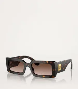 Dolce & Gabbana Acetate Rectangle Sunglasses - Brown