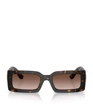 Dolce & Gabbana Acetate Rectangle Sunglasses - Brown