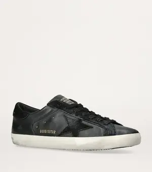 GOLDEN GOOSE Leather Super-star Sneakers - Black