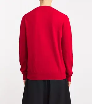 Play Comme Des Garcon Wool Heart Cardigan - Red