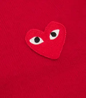 Play Comme Des Garcon Wool Heart Cardigan - Red
