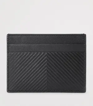Loewe Leather Chevron Card Holder - Black