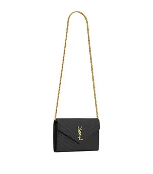 Saint Laurent Monogram Matelassé Envelope Wallet Bag