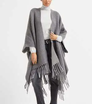 Brunello Cucinelli Wool-cashmere Reversible Poncho - Grey