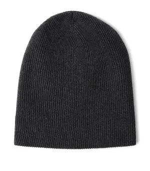 Brunello Cucinelli Cashmere Ribbed Beanie - Black