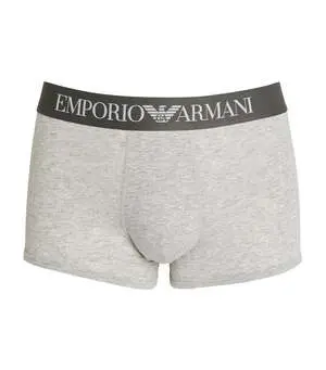 Emporio Armani Logo Motif Trunks - Grey