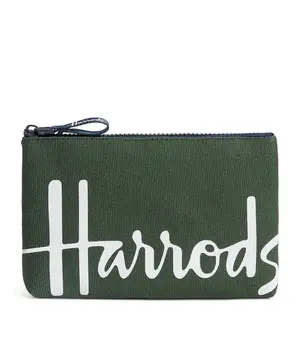 Harrods Cotton Logo Pouch - Green