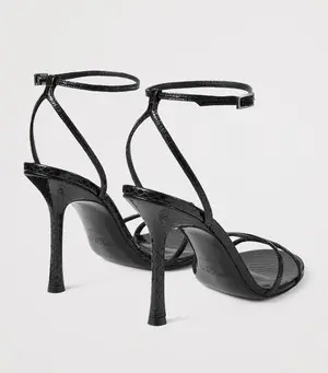JIMMY CHOO 1998 Leo 100 Leather Heeled Sandals - Black