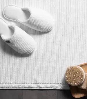 HAMAM Organic Cotton Raya Bath Rug - White