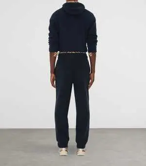 Burberry Cashmere-blend Logo Sweatpants - Navy