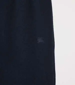 Burberry Cashmere-blend Logo Sweatpants - Navy