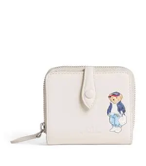 Polo Ralph Lauren Leather Polo Bear Wallet - Ivory