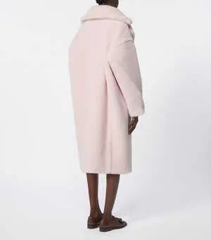 Max Mara Virgin Wool-cashmere Teddy Overcoat - Pink