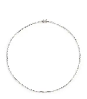 Harrods Diamond Tennis Necklace - White