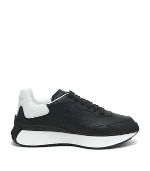 Alexander McQueen Leather Sprint Runner Sneakers - Black