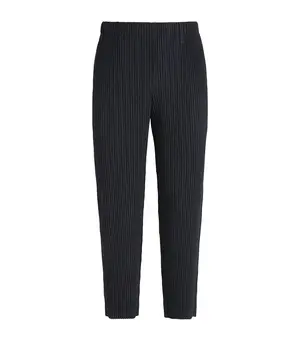 Issey Miyake Pleated Straight Trousers - Navy