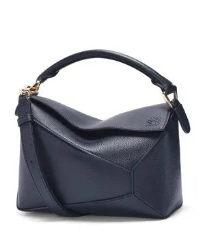 Loewe Small Puzzle Edge Top-handle Bag - Navy
