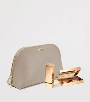 ASPINAL OF LONDON Small Leather Makeup Bag - Neutral