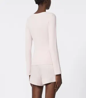 Max Mara Wool-blend Ribbed Cardigan - Pink