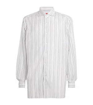 Isaia Cotton-linen Stripe Shirt